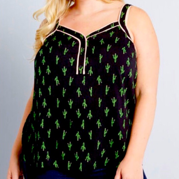 Modcloth | Tops | 4x 26 Modcloth Cafe Soleil Cactus Tank Top Henley ...